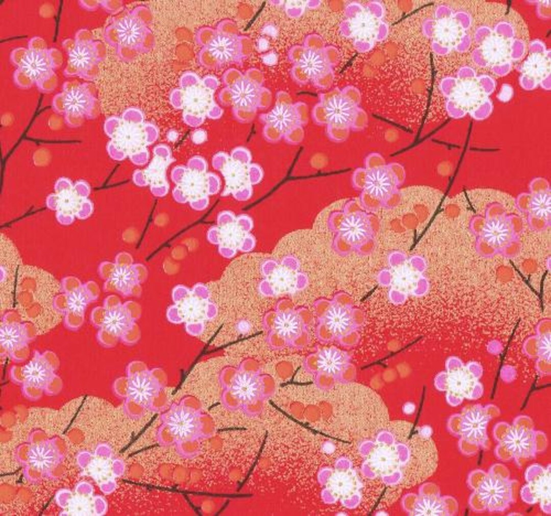 Japanese Yuzen Chiyogami Washi Paper (Y0157) – Cherry Blossom Delight ...
