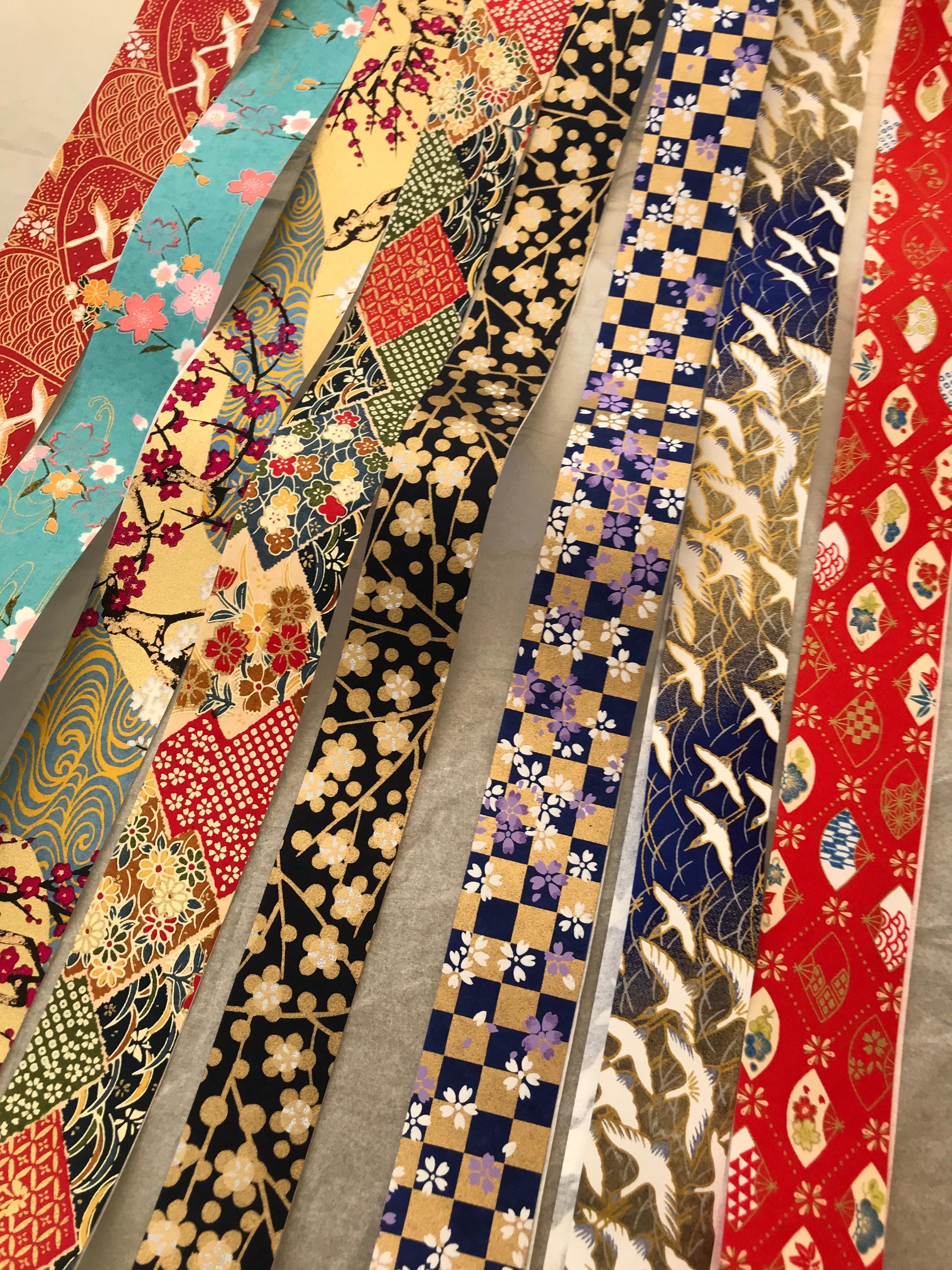Japanese Yuzen Washi Ribbons / Tape 94cm Long, 2-4cm Wide - Perfect for ...
