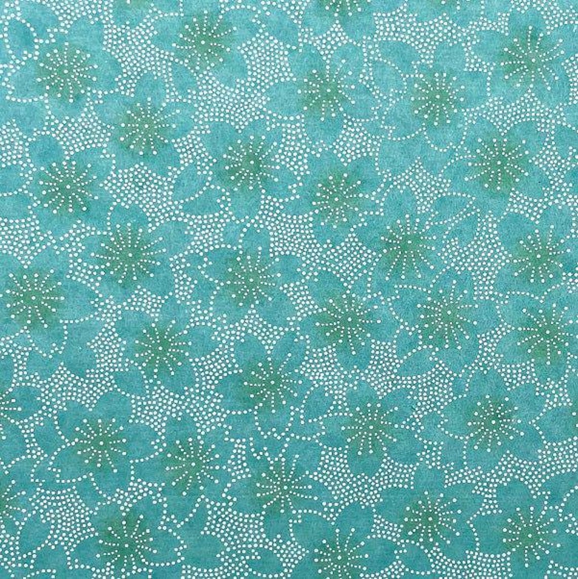Japanese Yuzen Chiyogami Washi Paper (Y0355) – Aqua Cherry Blossoms - Etsy