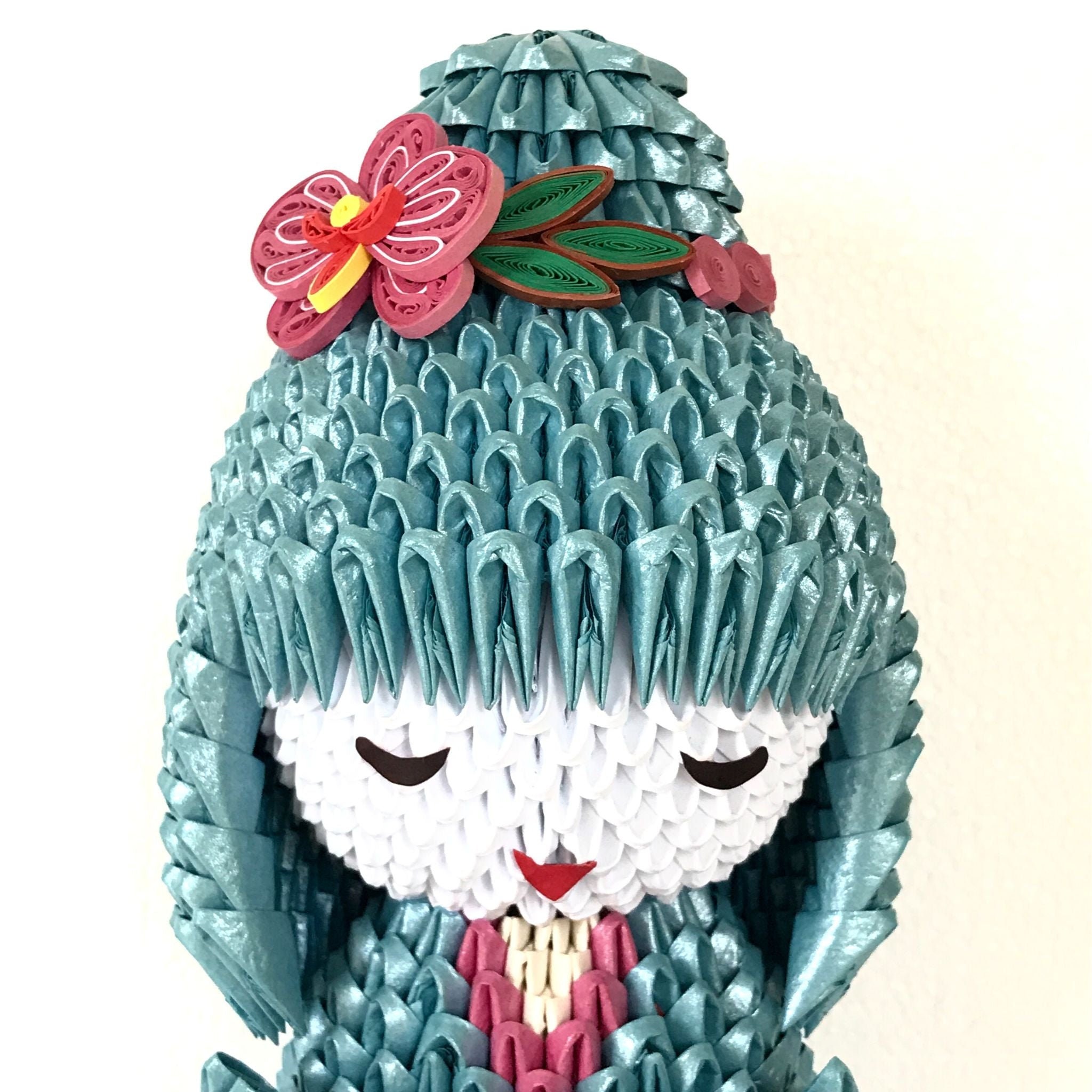 3D Origami Japanese Girl Japanese Doll Blue - Etsy