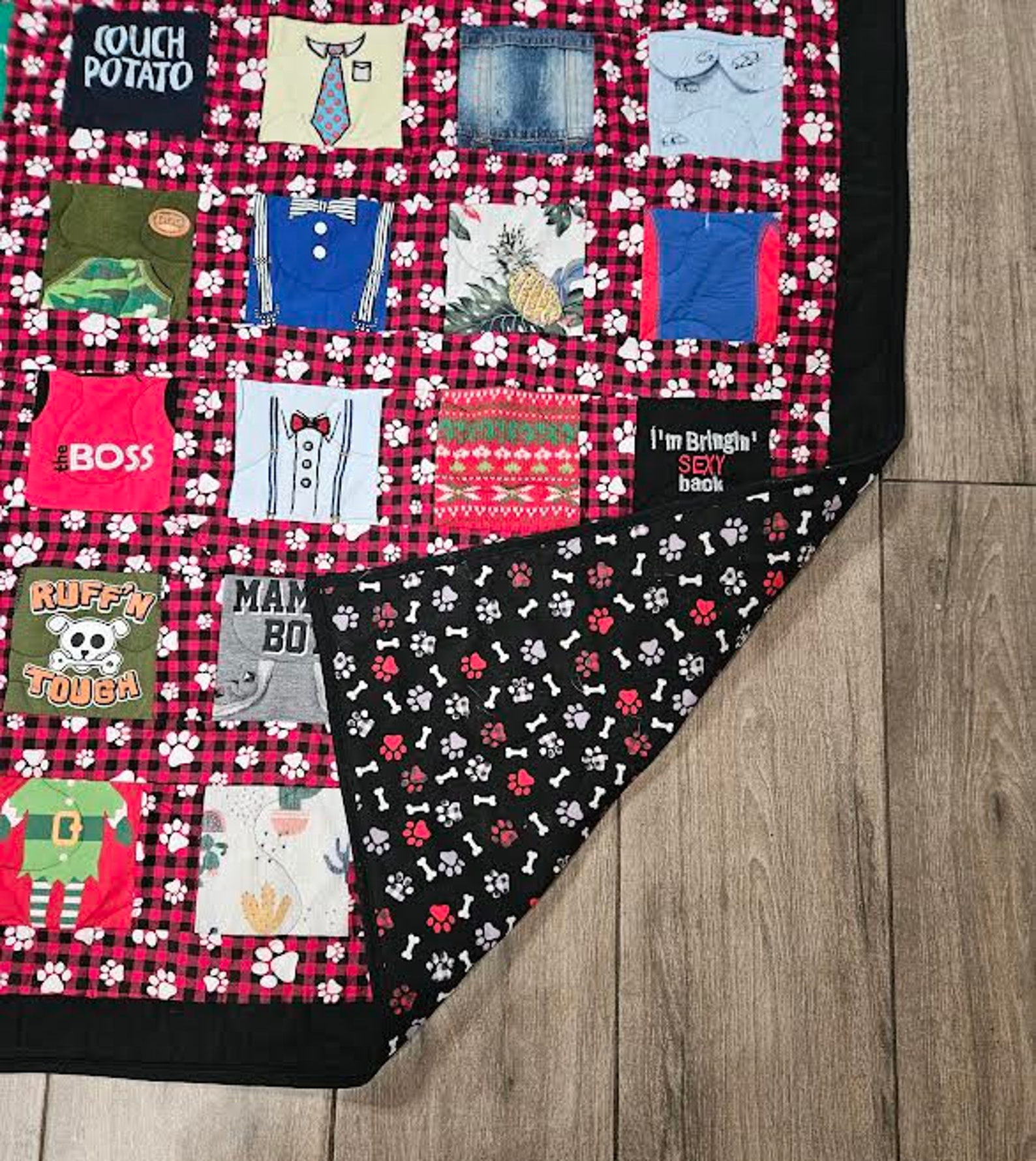 Dog Clothes Memory Quilt, Pet Memorial Blanket (medium Size) - Etsy
