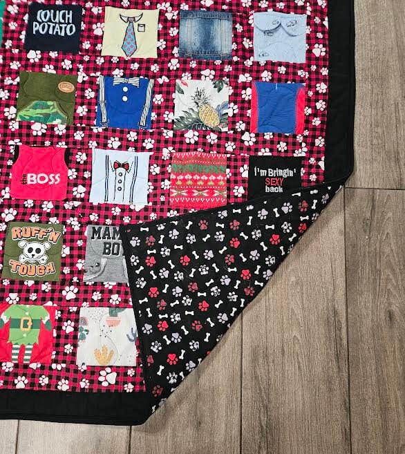 Dog Clothes Memory Quilt, Custom Pet Memorial Blanket - Etsy