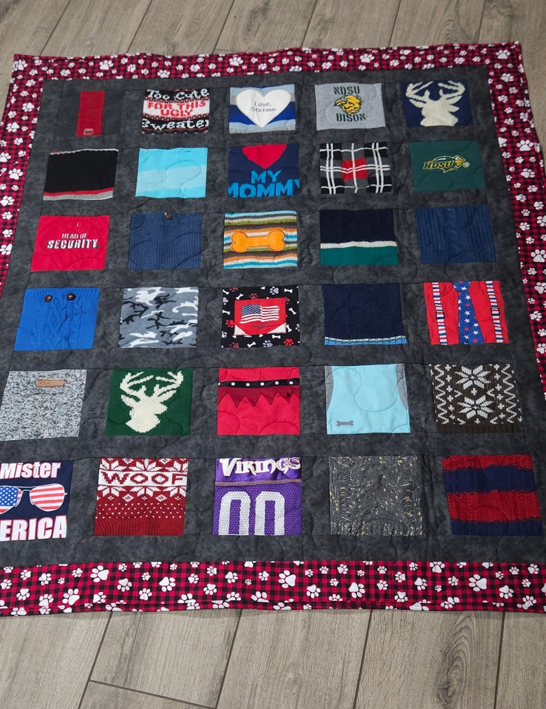 Dog Clothes Memory Quilt, Custom Pet Memorial Blanket - Etsy