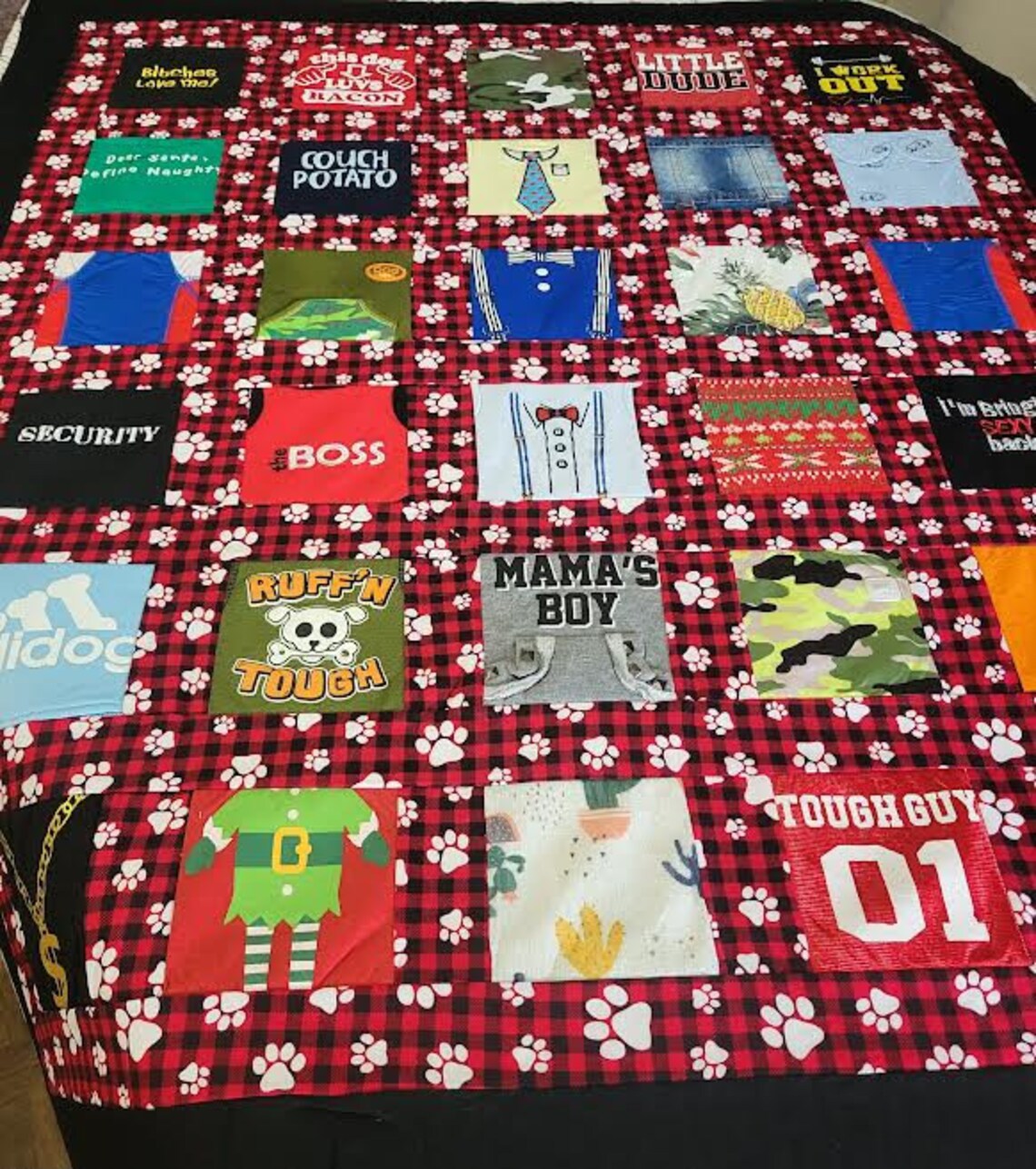 Dog Clothes Memory Quilt, Custom Pet Memorial Blanket - Etsy