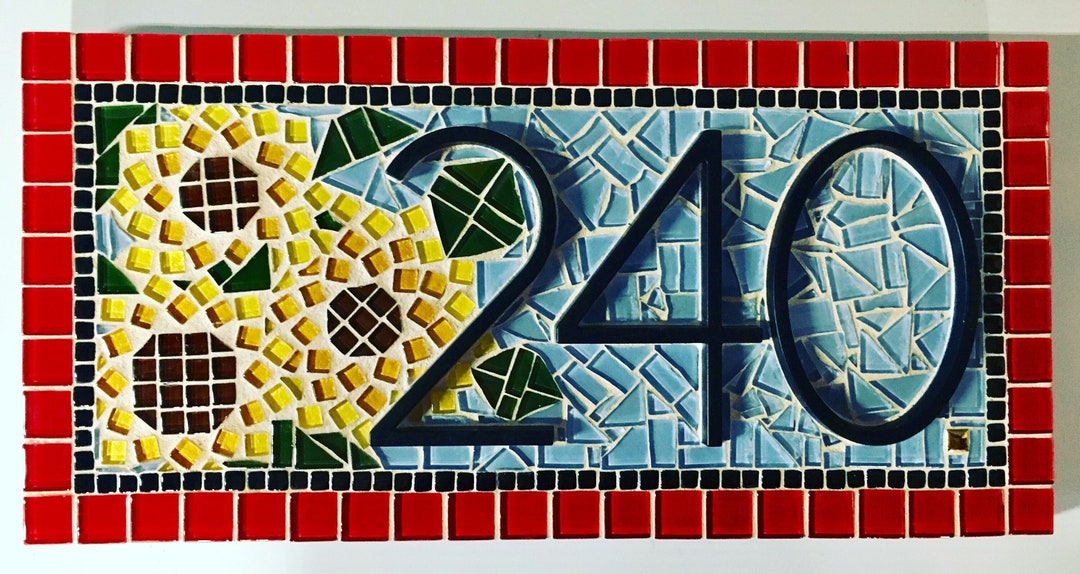 Sunflower Mosaic Address Sign - Etsy