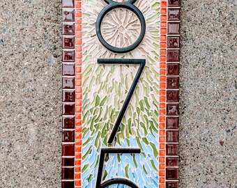 Mosaic Address Sign | Etsy