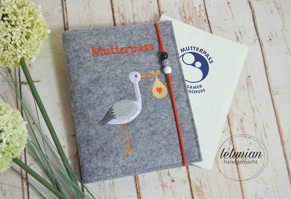Mutterpass-Hülle Storch Mutterpasshülle Filz Mutterpass | Etsy