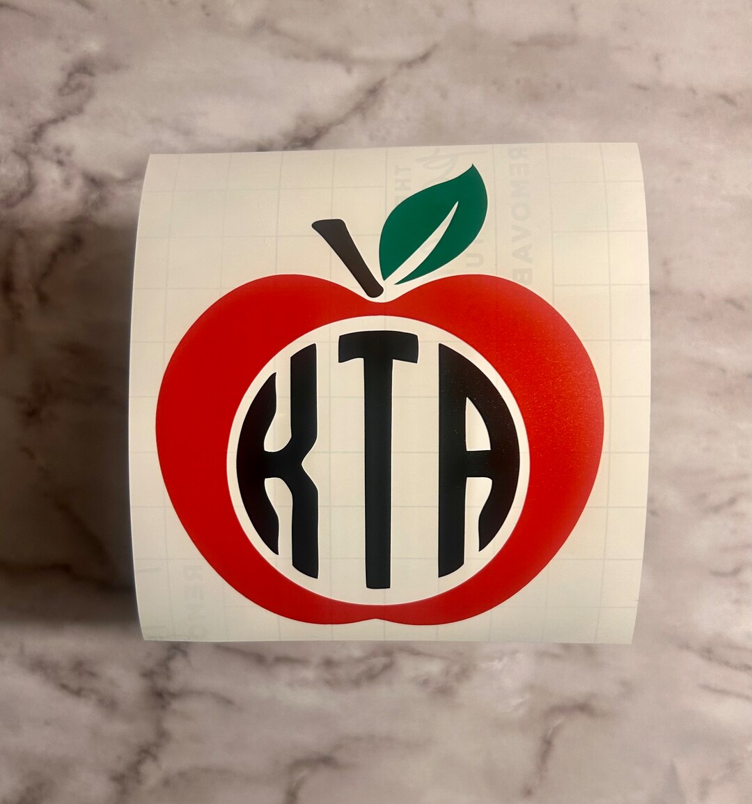 Custom Apple Monogram Decal | Teacher Monogram Decal | Apple Monogram ...