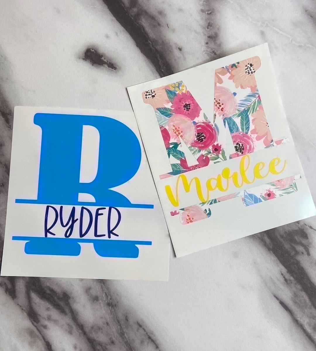 Split Single Letter Name Decal and Name Monogram | Split Single Letter ...