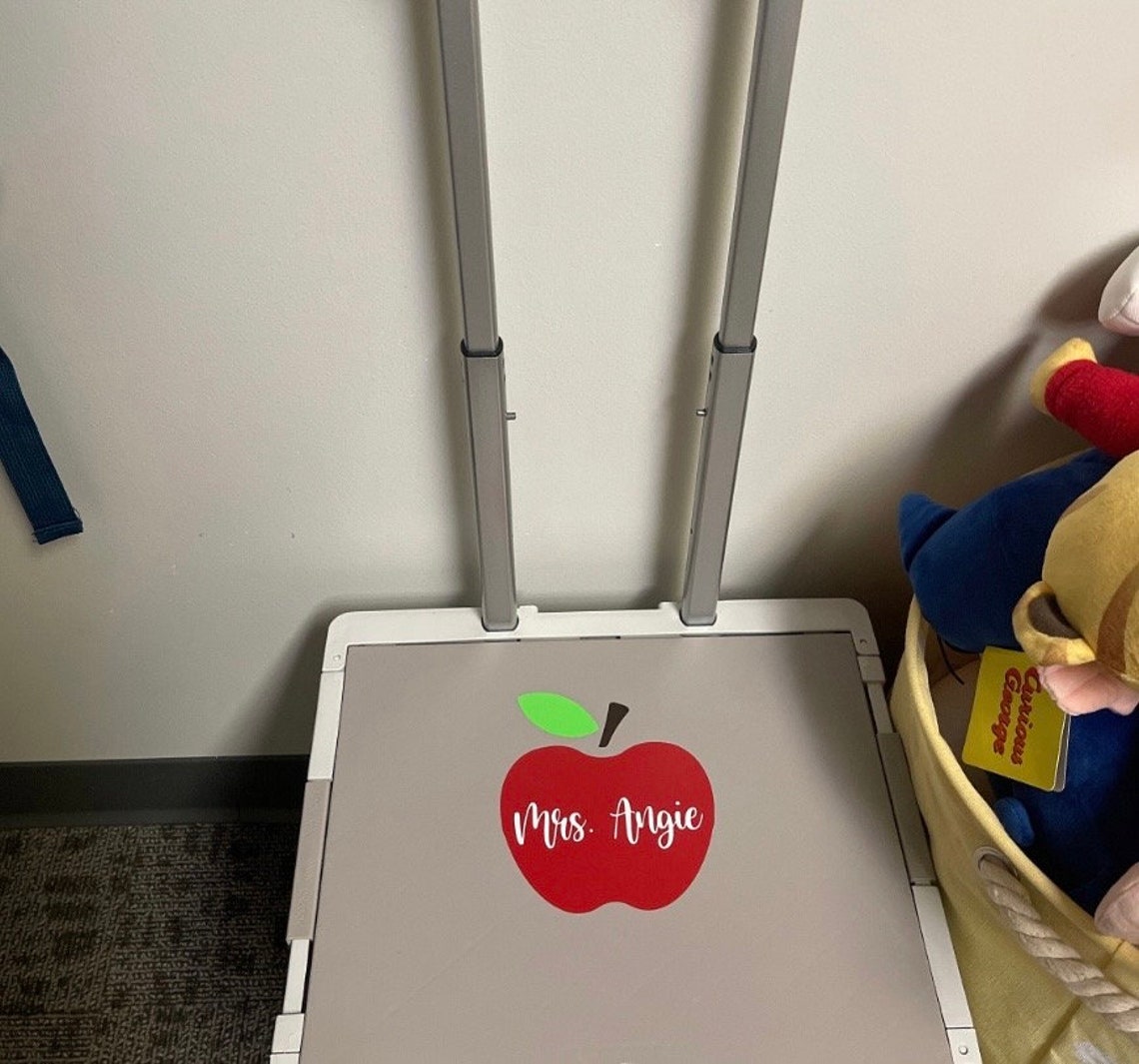 Teacher Apple Name Decal | Name Decal for Teacher | Teacher Decal ...
