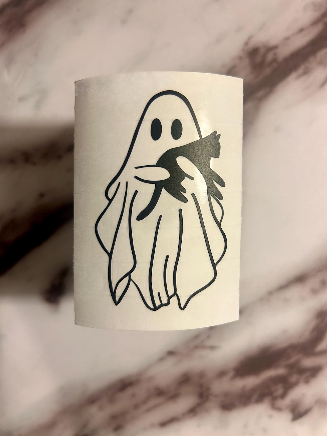 Ghost With Cat Decal, Ghost Holding Cat Sticker Decal, Ghost and Cat ...