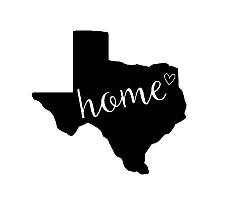 Vinyl stencil Texas state home with heart single | Etsy