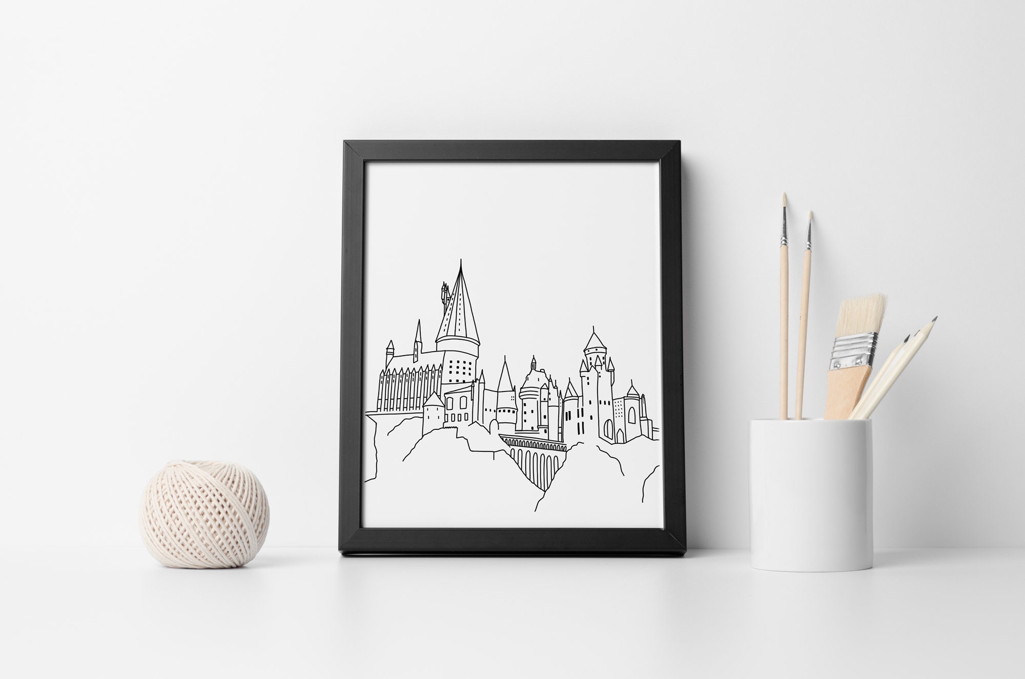 Castle Line Drawing Instant Digital Download 8x10 Poster Magic Castle ...