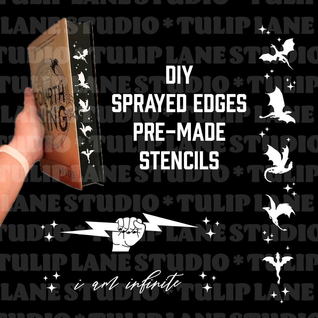 Pre-cut Stencils for DIY Sprayed Edges | Fourth Wing Inspired Painted ...