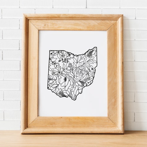 Ohio Floral Art Digital Download Art Print Ohio Flowers - Etsy