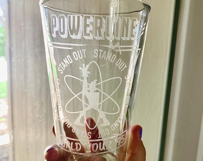 Powerline Etched Pint Glass: Goofy Movie Inspired 90s Nostalgia - Etsy