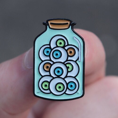 Eyeballs in A Jar Enamel Pin - Etsy