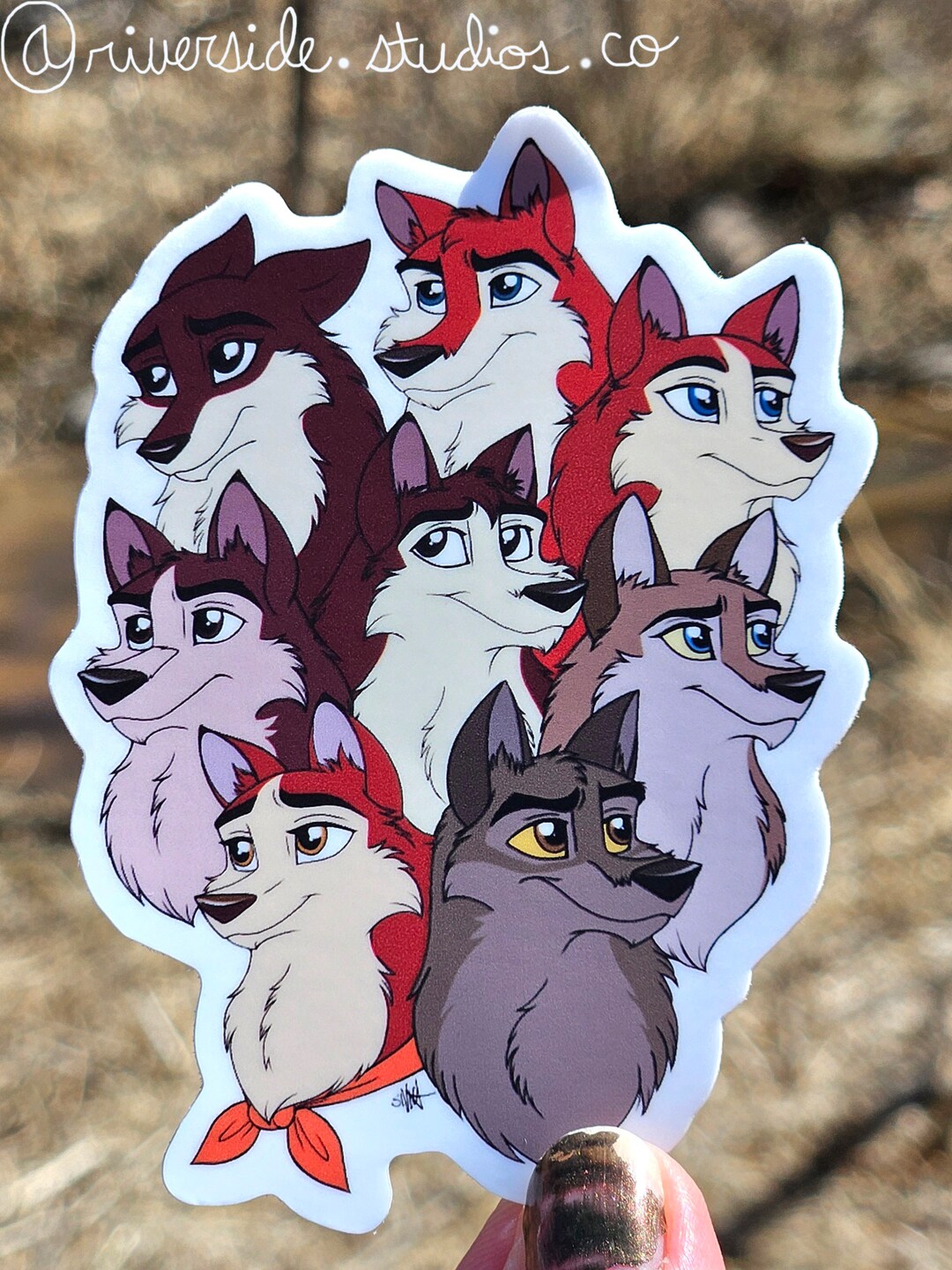 Balto Jenna Family Portrait Vinyl Sticker 3 Original Cartoon Art - Etsy