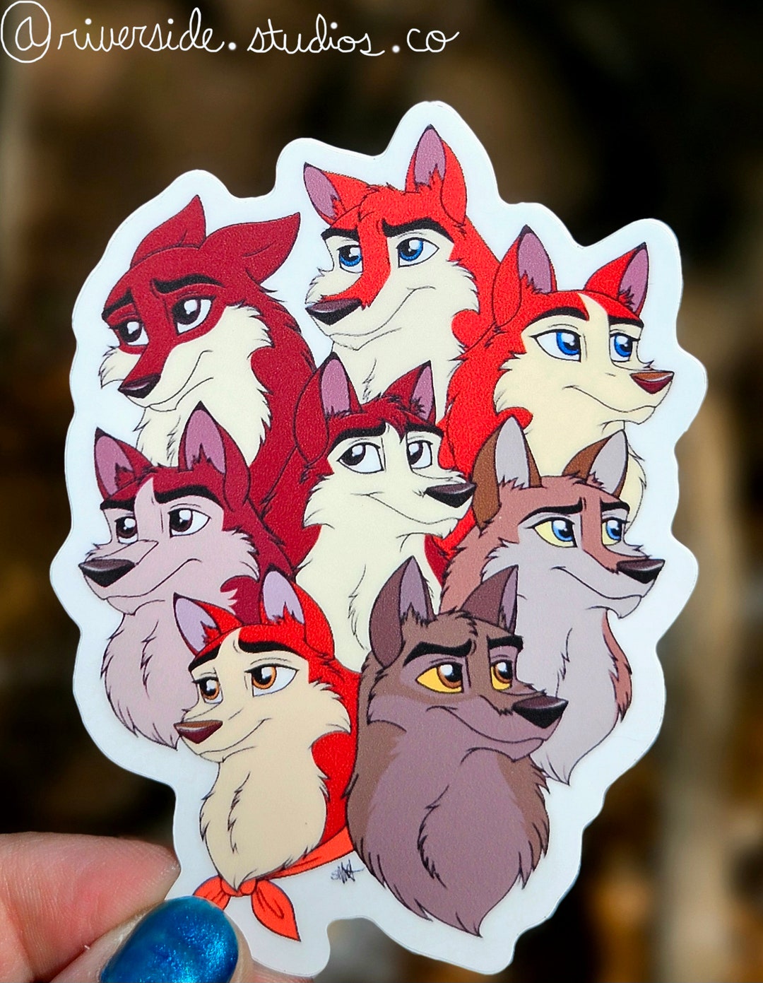 Balto Jenna Family Portrait Vinyl Sticker 3" Original Cartoon Art - Etsy
