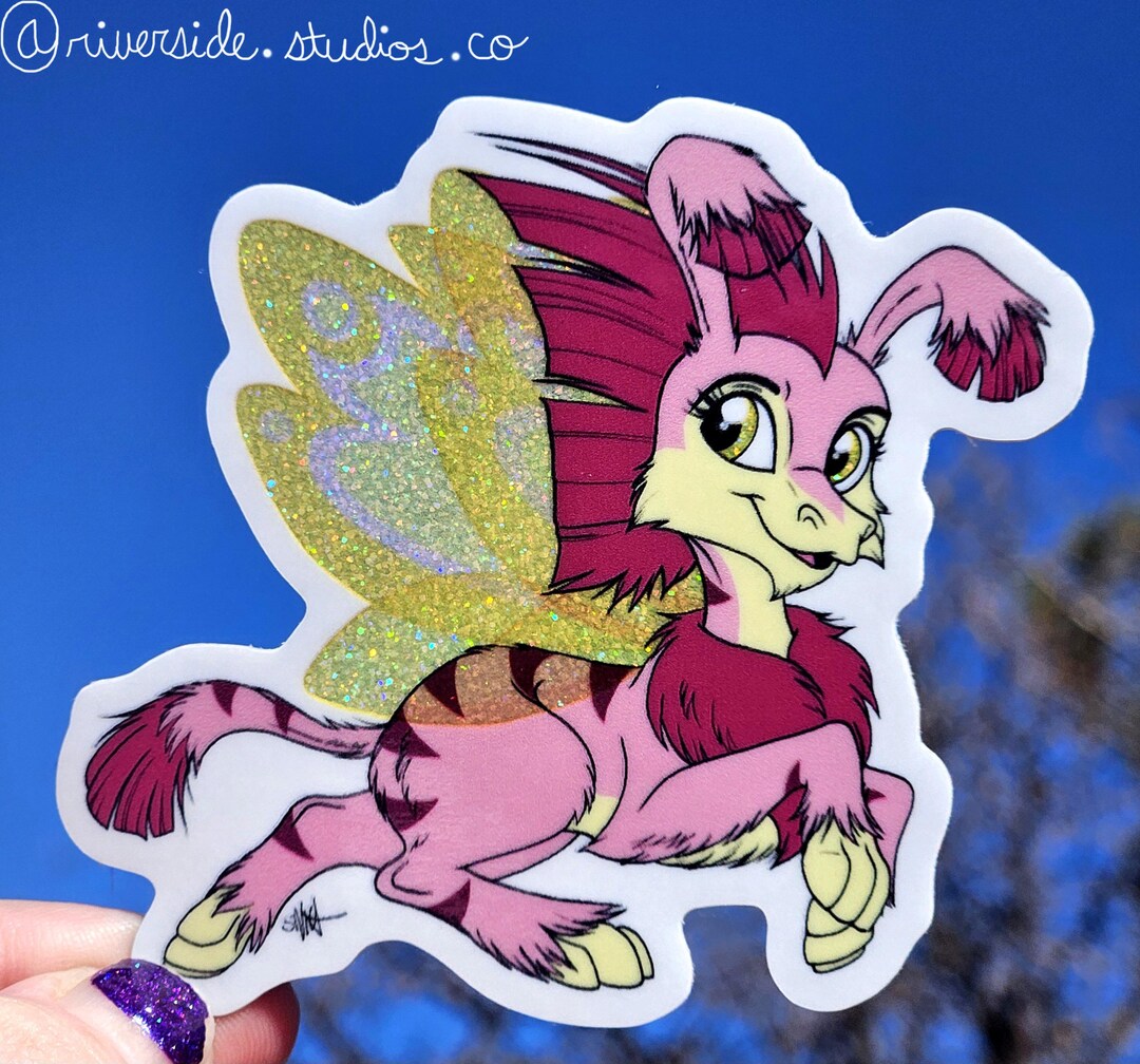 Faerie Ogrin Neopets Vinyl Glitter Sticker 3" Original Cartoon Art ...