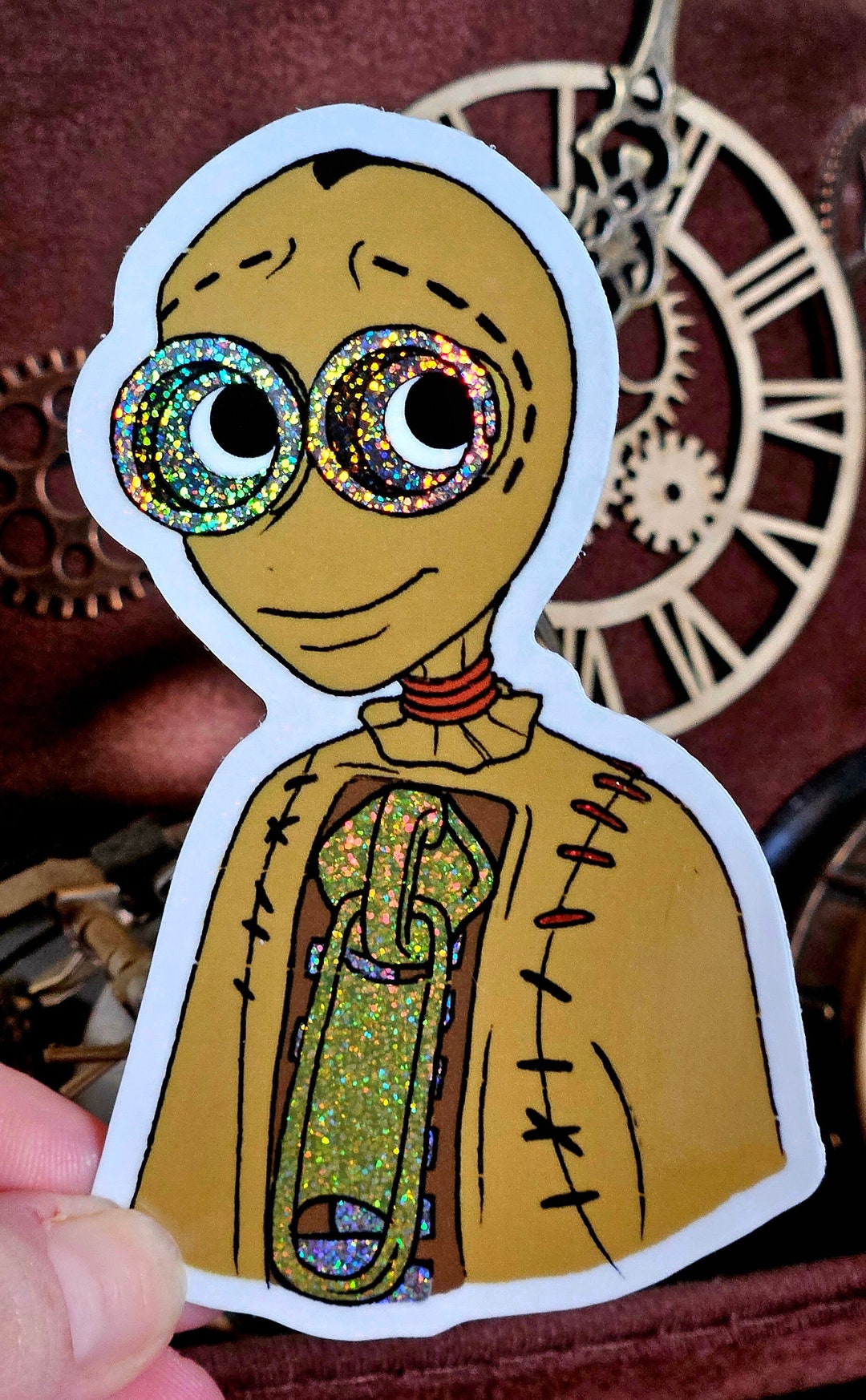 9 Nine Tim Burton Vinyl Glitter Sticker 3 Original Art - Etsy