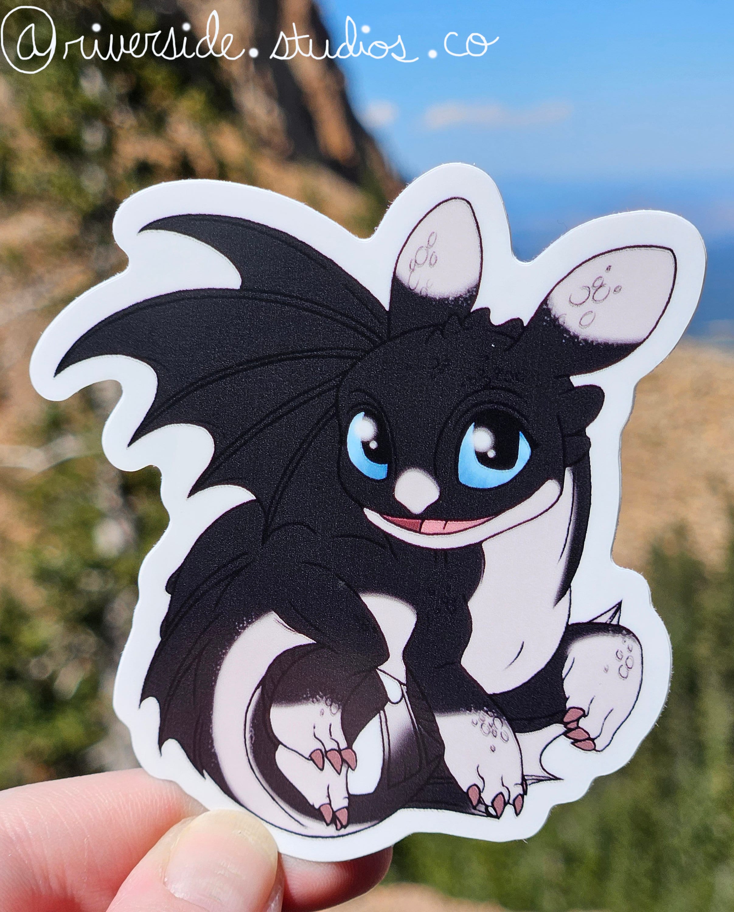 HTTYD Little Dart Nightlight Toothless Sticker 3" Original Art - Etsy