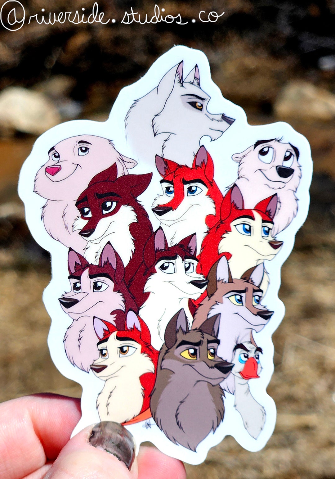 Balto Jenna Family Portrait Vinyl Sticker 3" Original Cartoon Art - Etsy