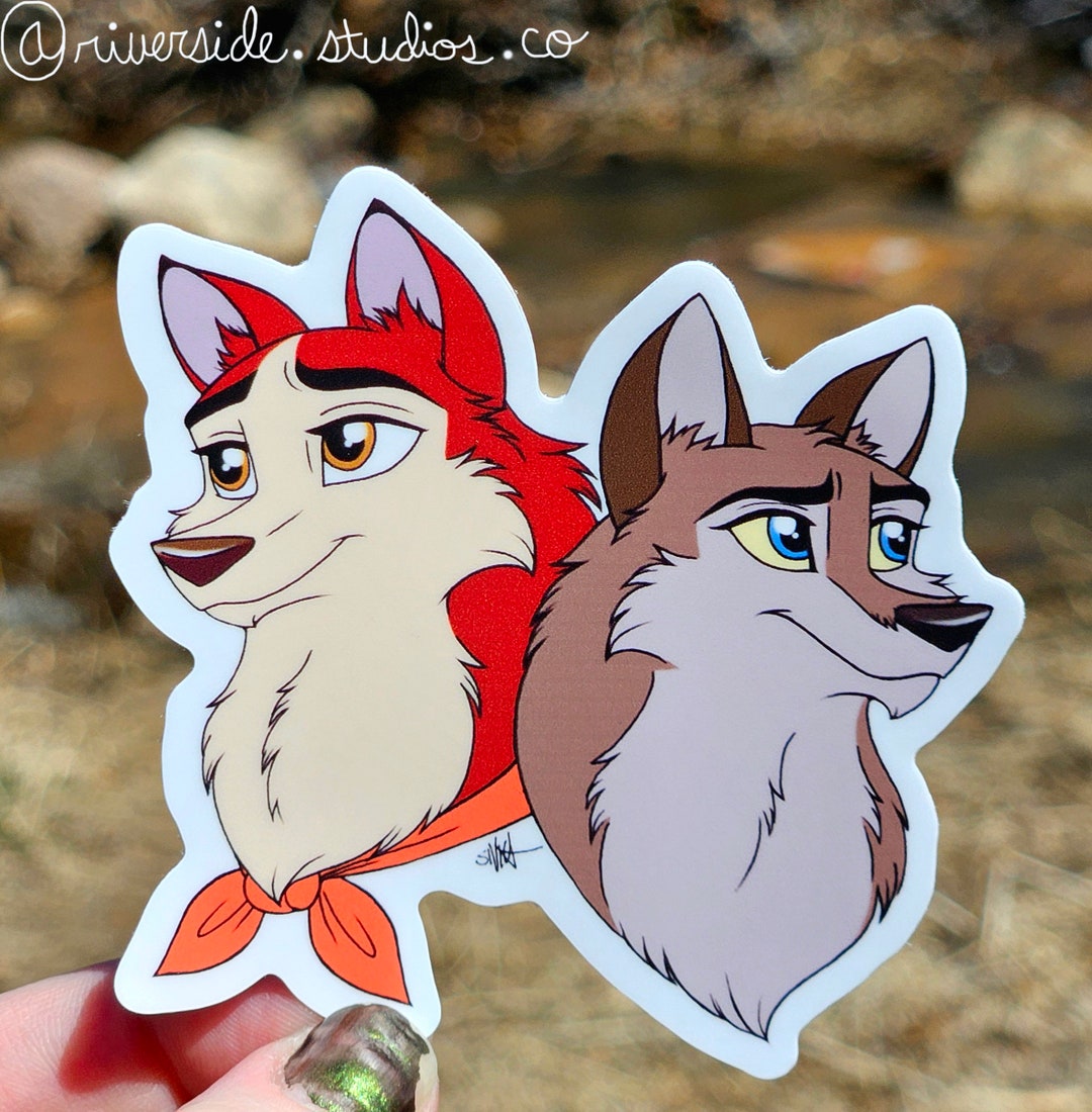 Jenna and Aleu Balto Vinyl Sticker 3" Original Cartoon Art - Etsy