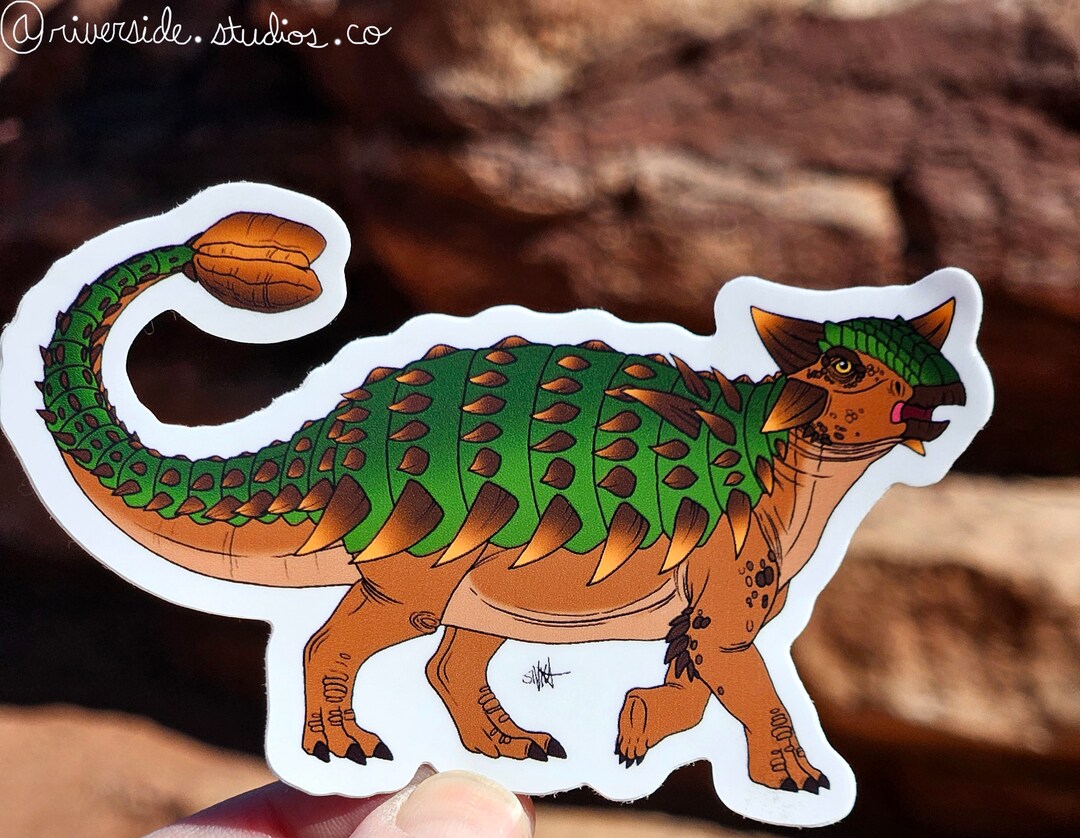 Ankylosaurus Vinyl Sticker 3" - Original Dinosaur Paleoart - Etsy