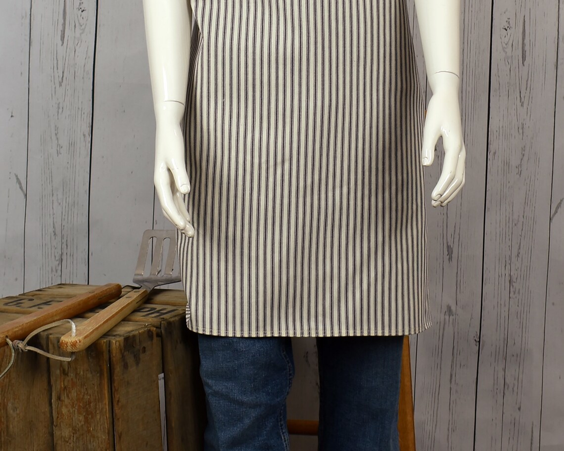 Blue Stripped Apron BBQ Apron Gift for Dad Barbershop - Etsy