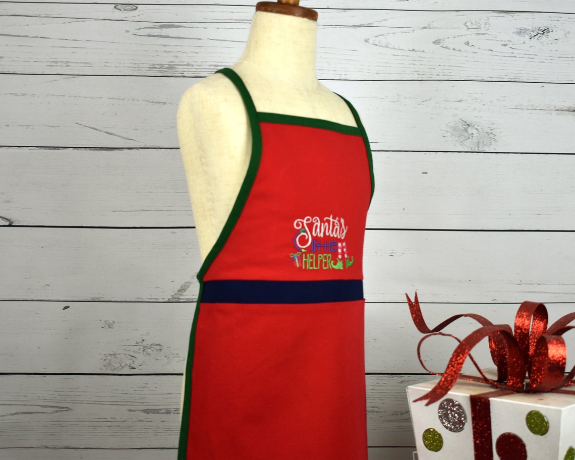 Santa's Helper Apron Christmas Kid's Apron Kid's | Etsy