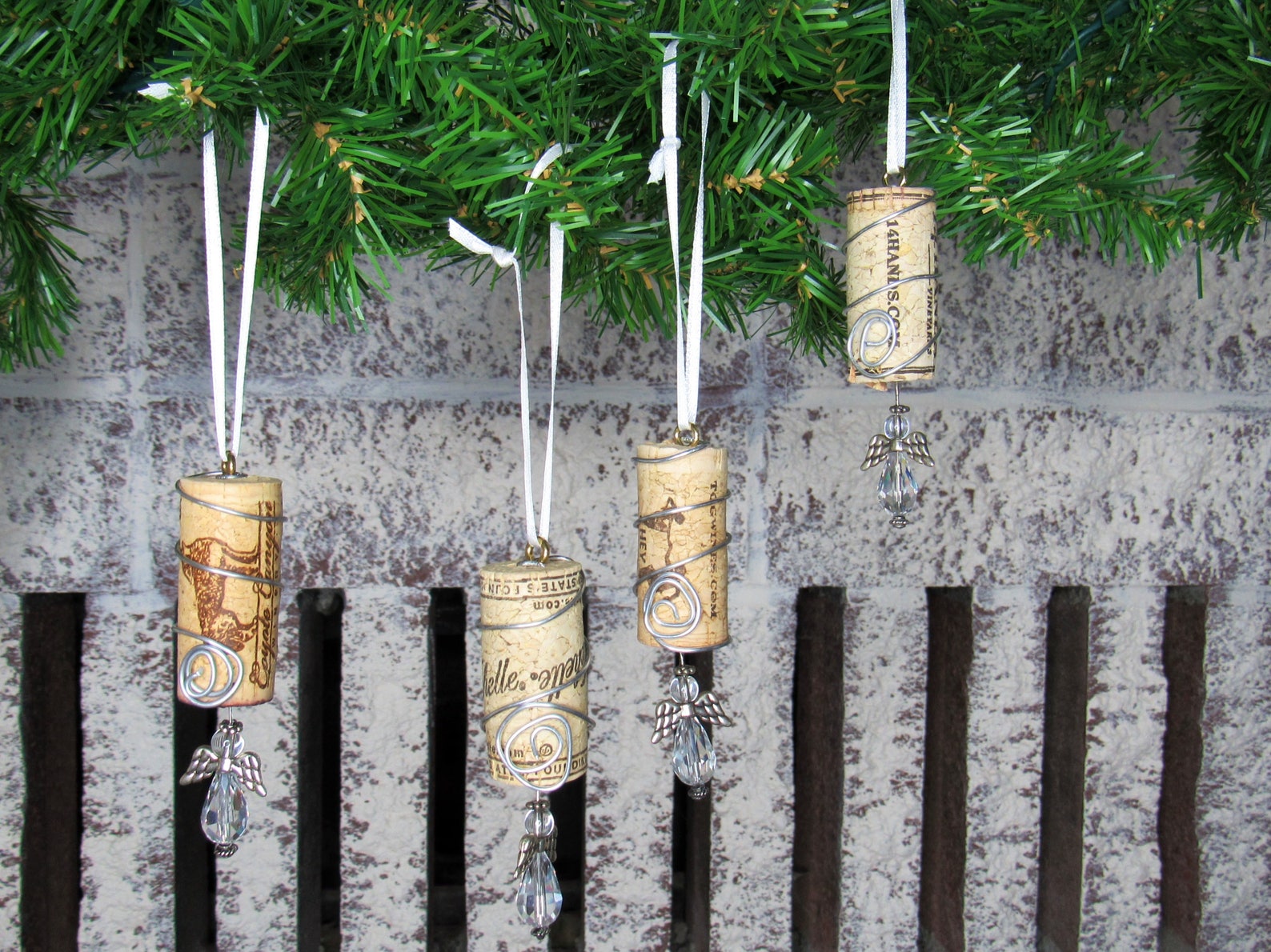 Wine Cork Ornament Set Rustic Cork Ornament Stocking Stuffer Holiday ...