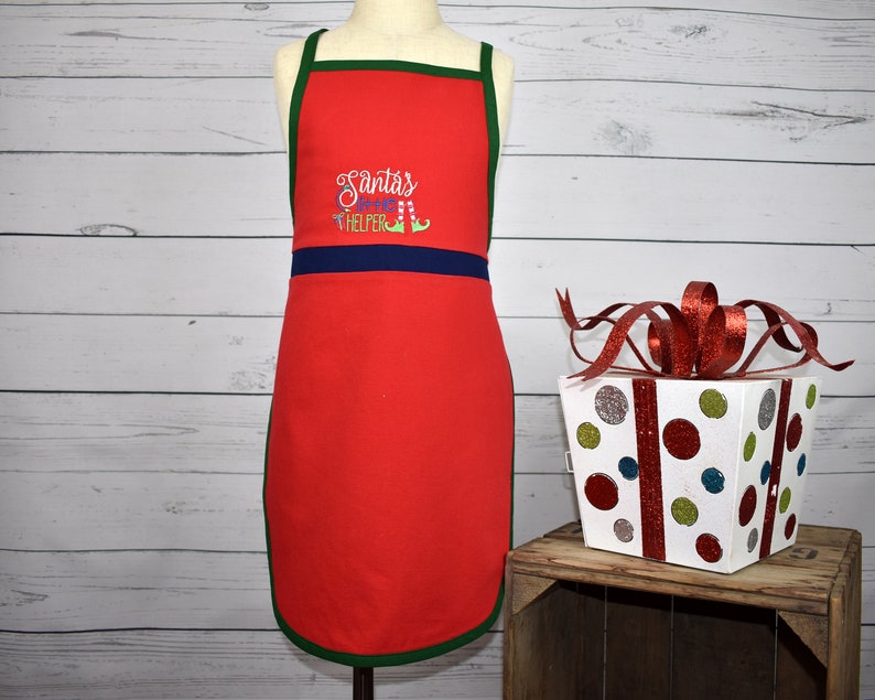 Santa's Helper Apron Christmas Kid's Apron Kid's - Etsy