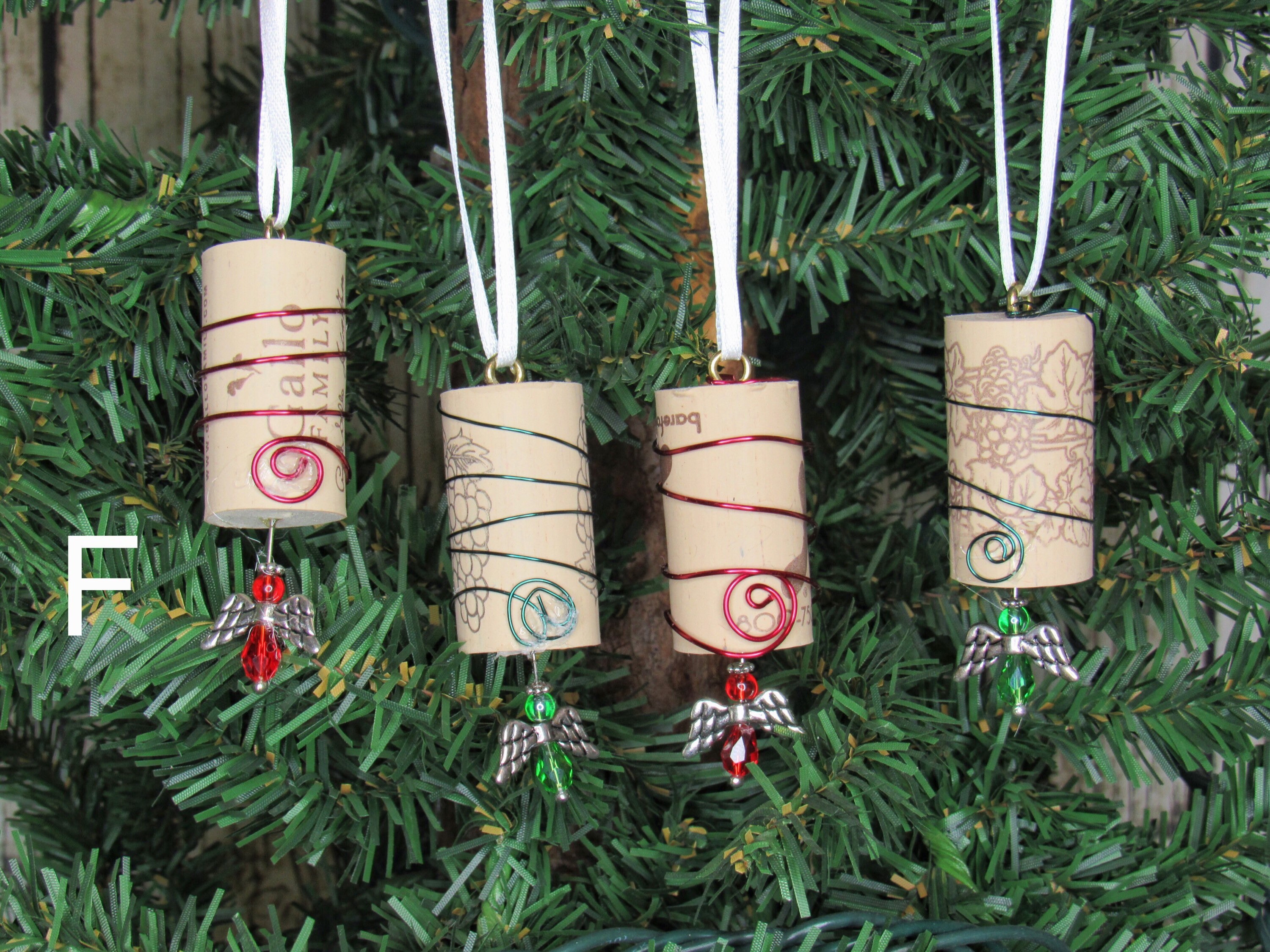 Wine Cork Angel Ornament Set: Handmade Wire Wrapped Rustic Decor - Etsy