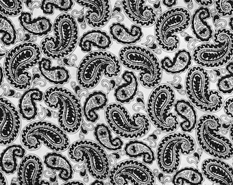 Black paisley fabric | Etsy
