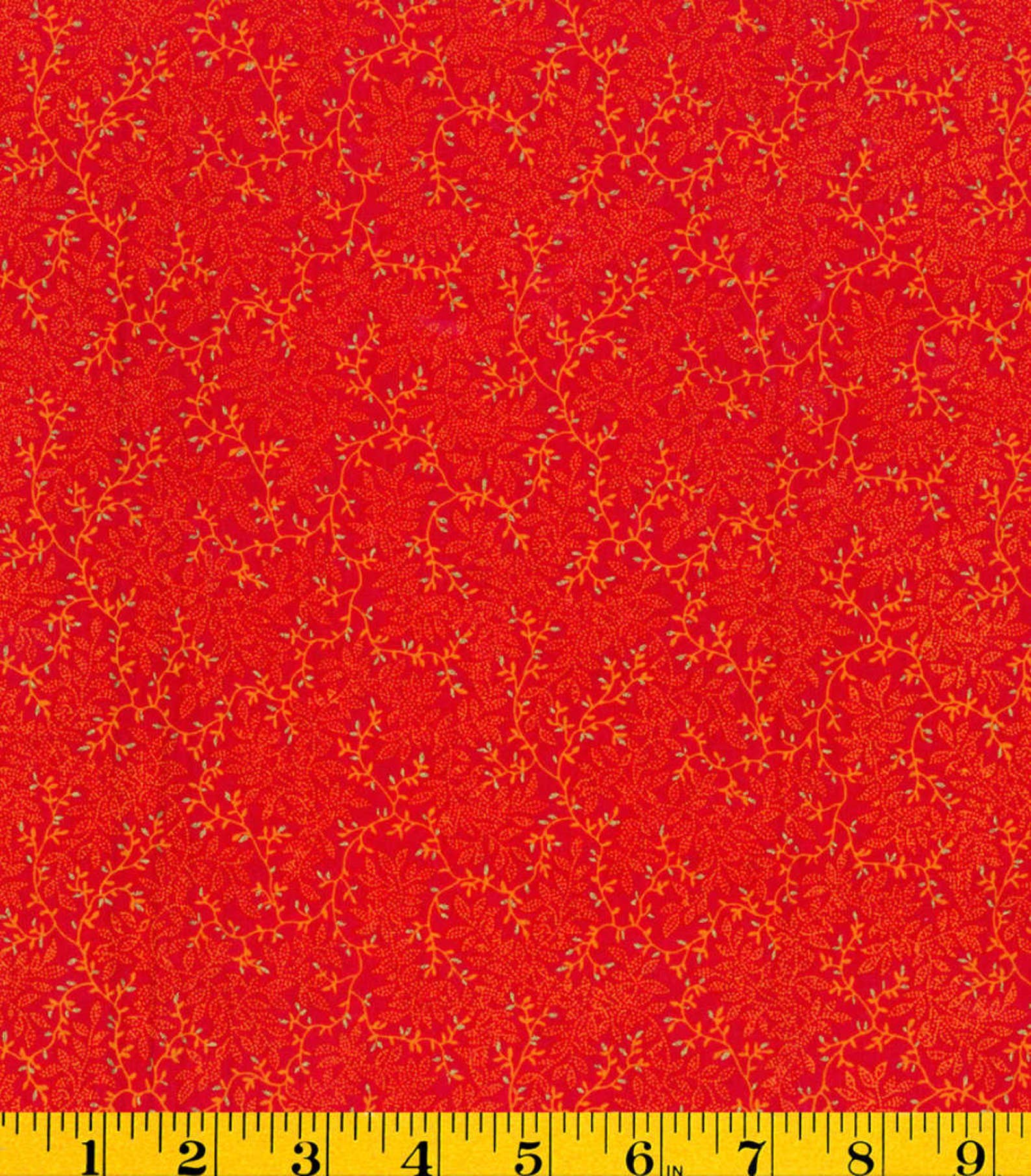 By the HALF YARD Tonal Orange Vines With an Occasional | Etsy