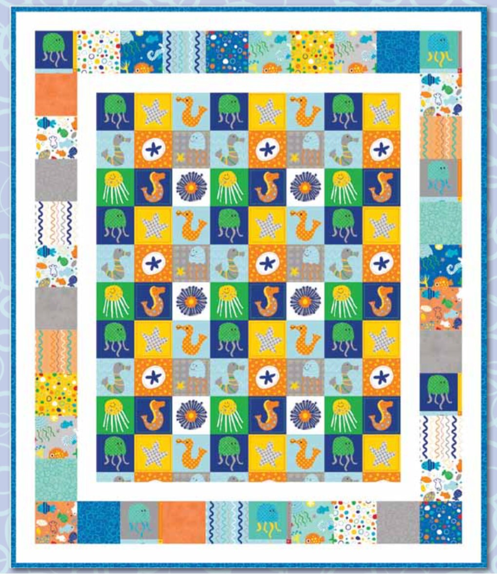 PANEL - in the Ocean by Lesley Grainger for Riley Blake, #C4115 Blue ...