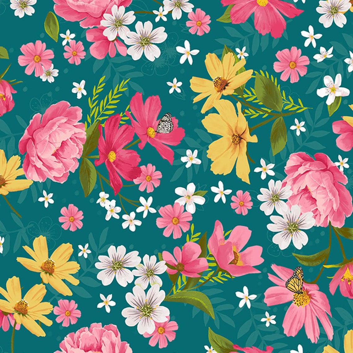 RARE by the Continuous HALF YARDS Peacock Garden by Diane - Etsy