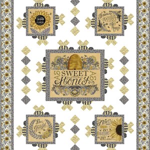 RARE - 24” X 44” PANEL - Bee Grateful by Deb Strain for Moda Fabrics ...