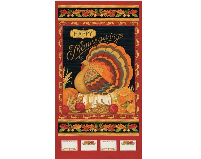 RARE 24 X 44 PANEL Thankful by Deb Strain for Moda, 19900-13 ...