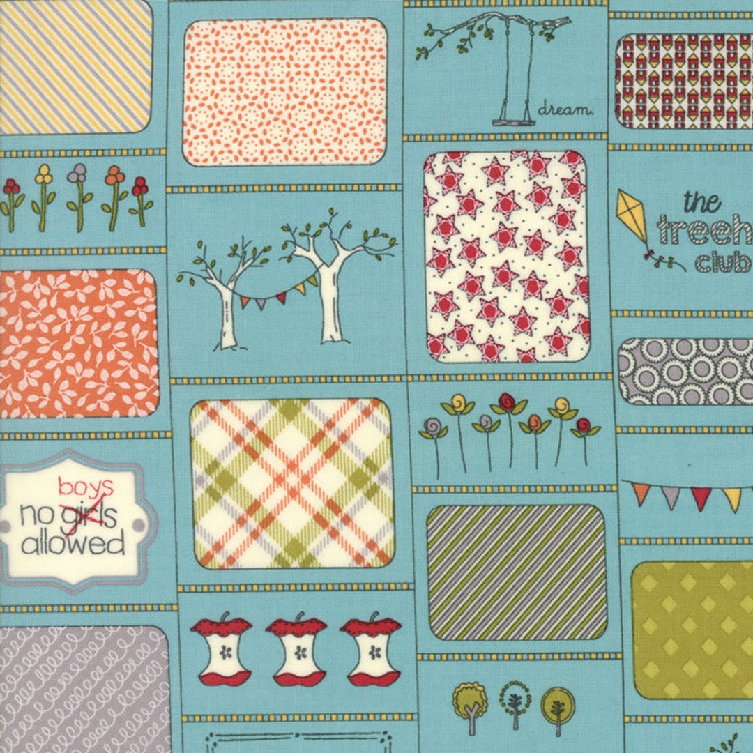 Rare - 22" REMNANT - the Treehouse Club by Sweetwater for Moda Fabrics ...