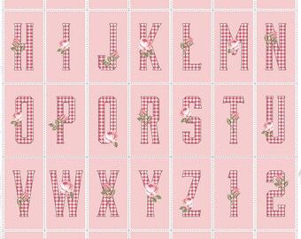 Pink Gingham Letters - Etsy