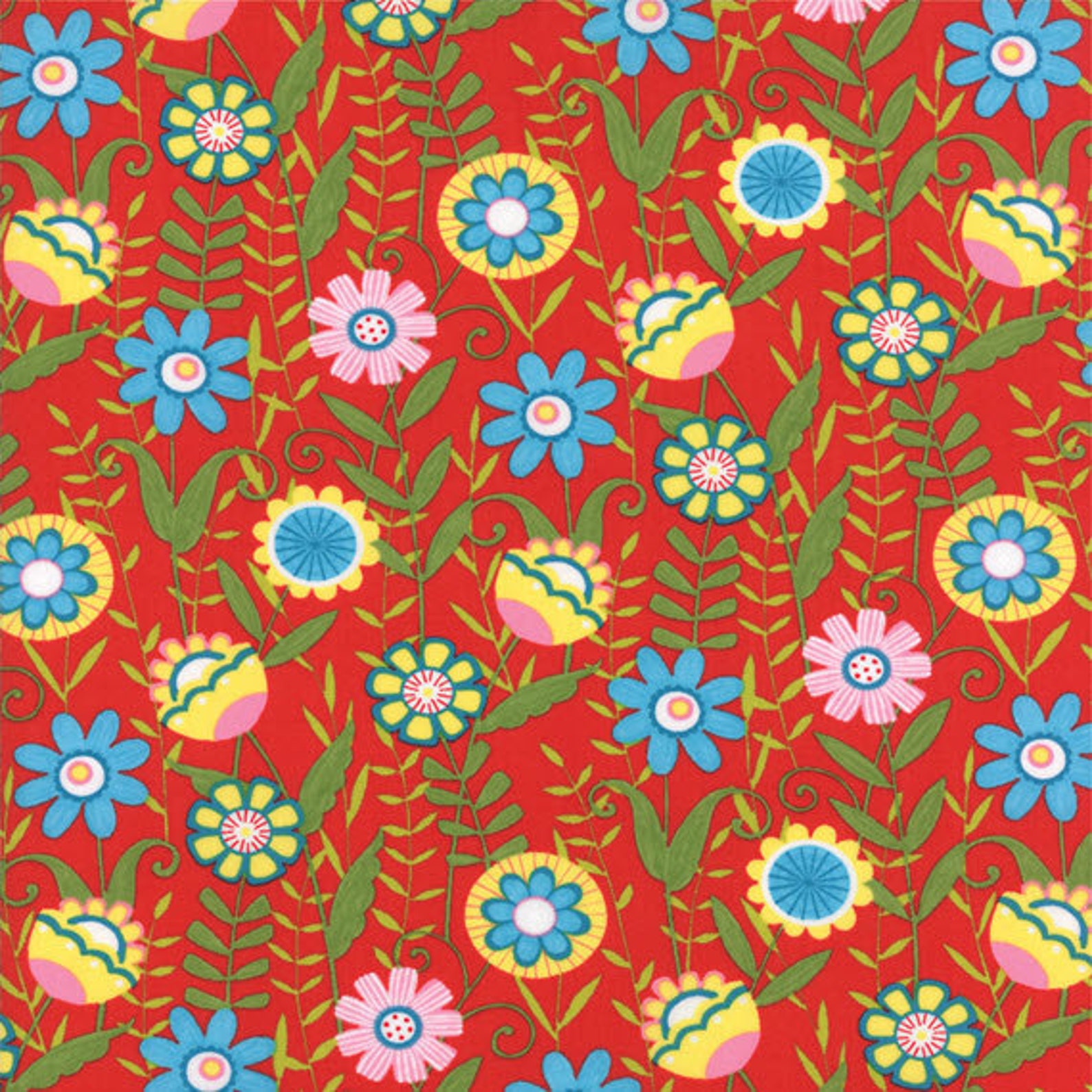 RARE - 33" REMNANT - Bloomin' Fresh by Deb Strain for Moda, #19661-11 ...