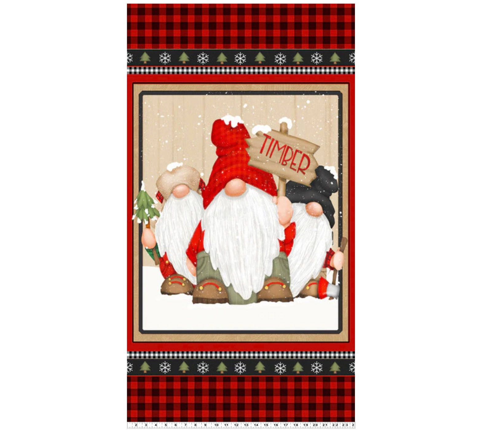 RARE 24 X 44 PANEL Timber Gnomes by Shelly Comiskey for - Etsy