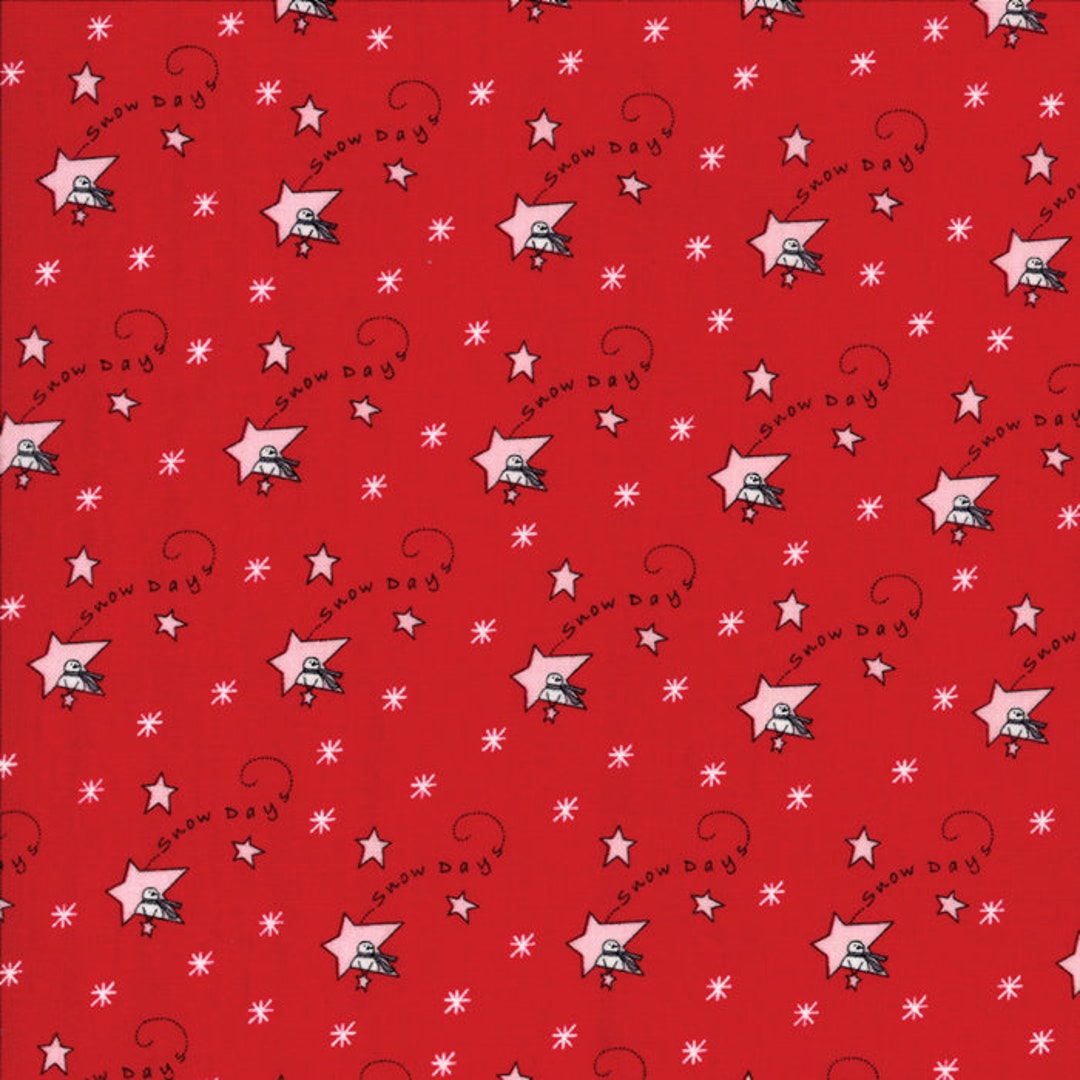 RARE - by the Continuous HALF YARD - Merry Merry Snow Days by Bunny ...