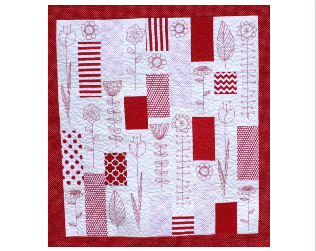 44” X 48” QUILT KIT - Madeline by Meags and Me in Beautiful Reds and ...