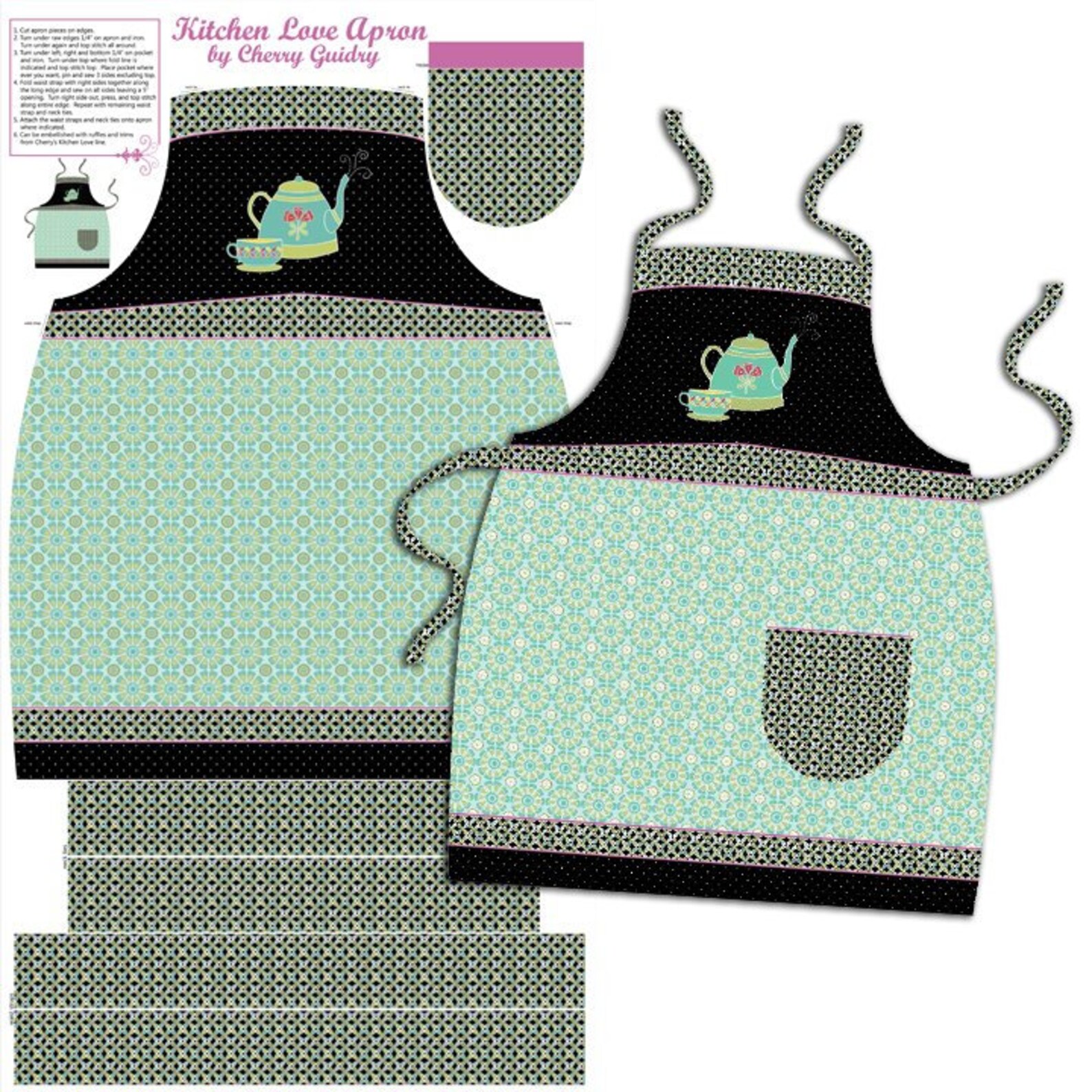 24 X 44 APRON PANEL Kitchen Love by Cherry Guildry of - Etsy