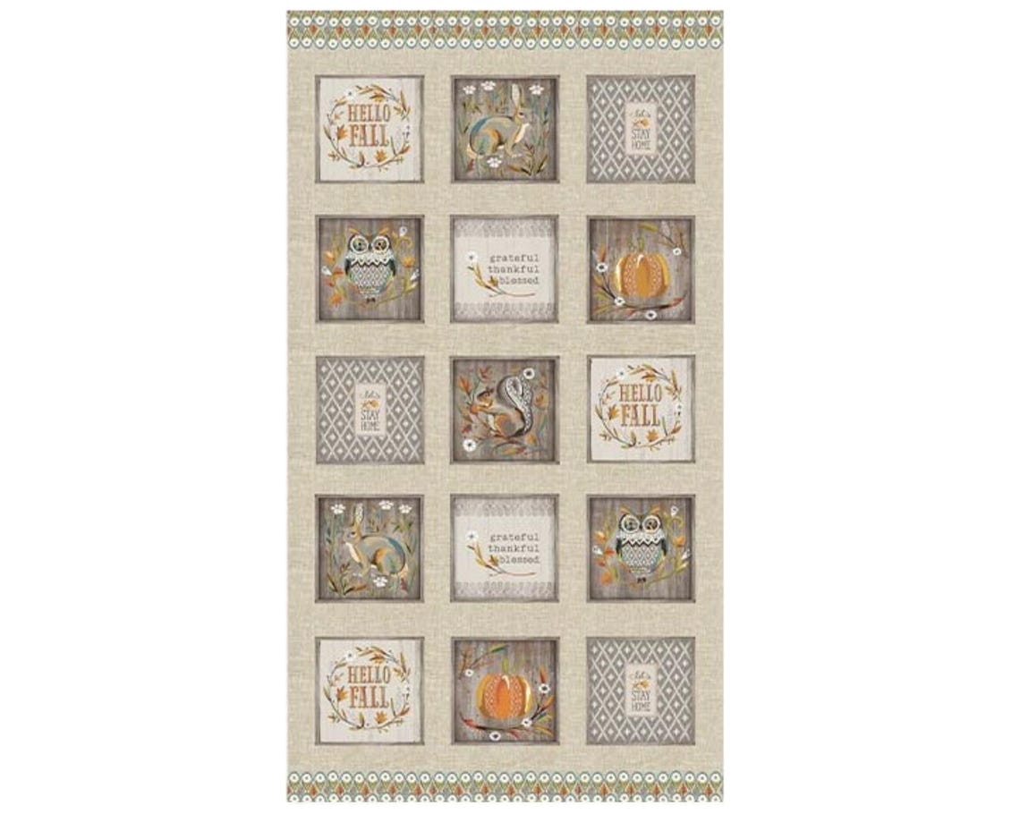 RARE - 24” X 44” PANEL - Hello Fall by Jessica Flick for Benartex ...