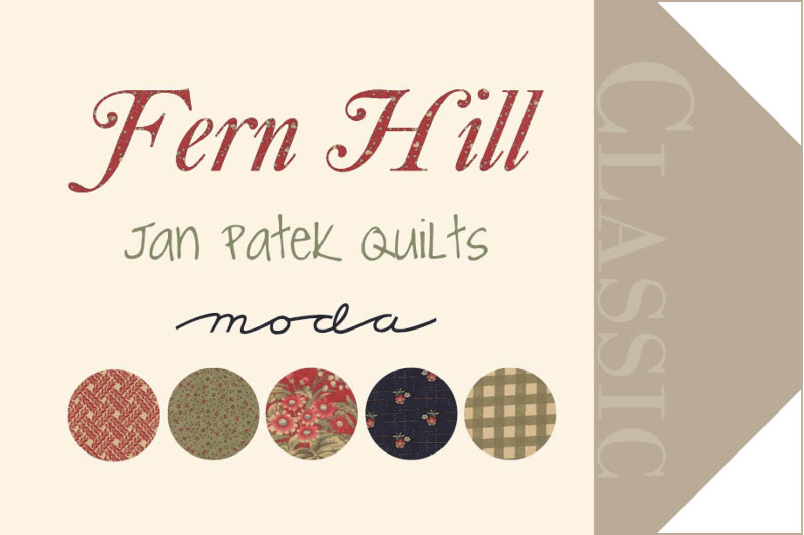 RARE - by the Continuous HALF YARD - Fern Hill by Jan Patek for Moda ...