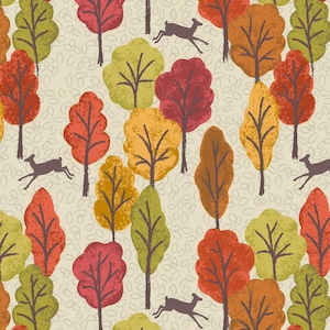 RARE - by the Continuous HALF YARDS - Autumn in Bluebell Wood by Lewis ...